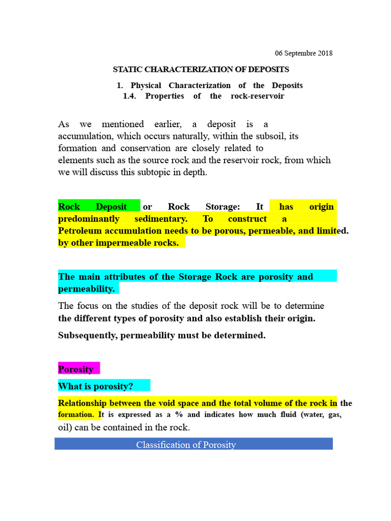 Characterizing Rock Deposits and Porosity | PDF | Porosity | Petroleum ...