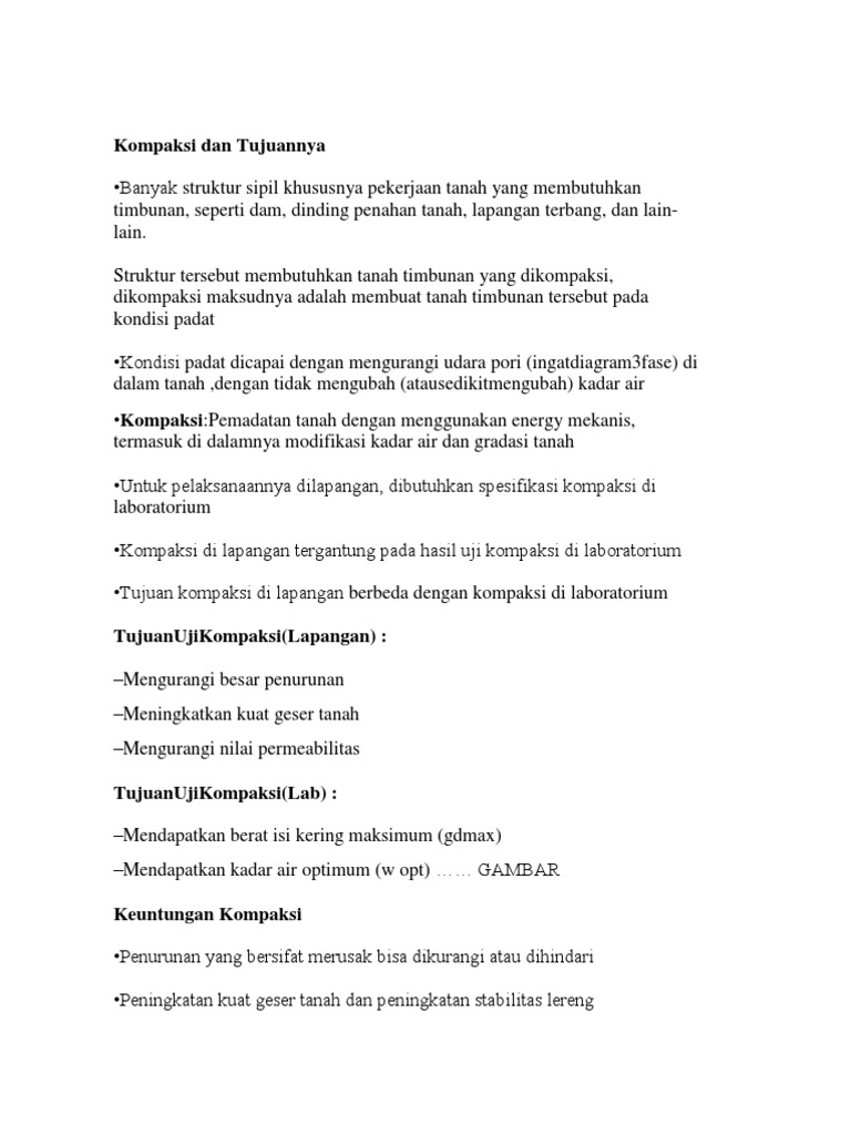 Kompaksi Dan Tujuannya | PDF
