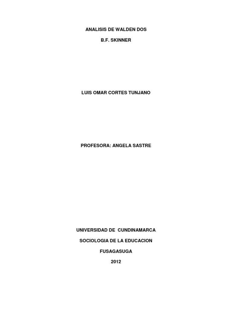 Analisis de Walden Dos | PDF | Sociedad | Libros