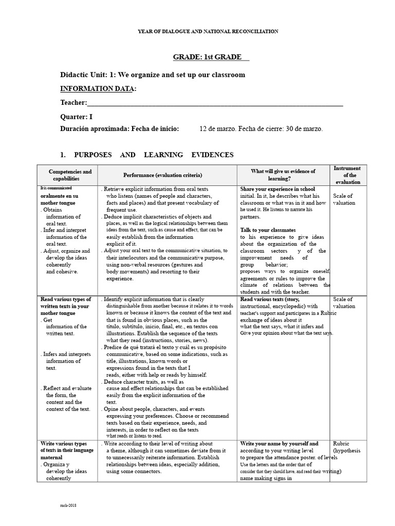 1st Grade Classroom Organization Plan | PDF | Teachers | Information
