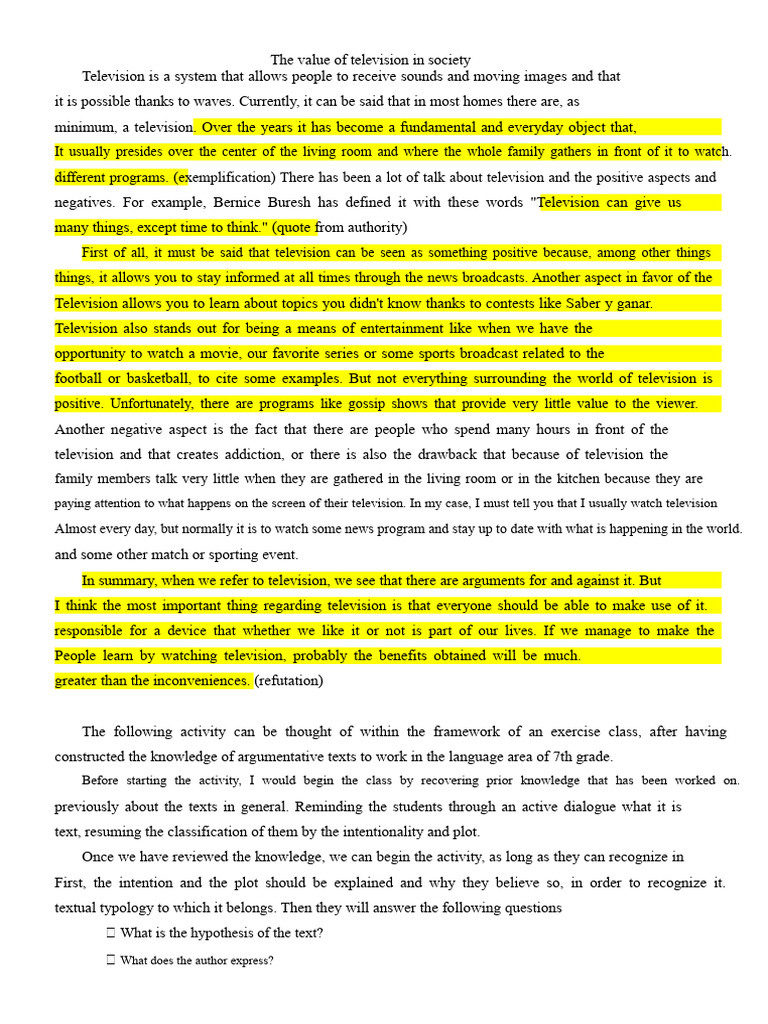 The Value of Television in Society | PDF | Television | Knowledge