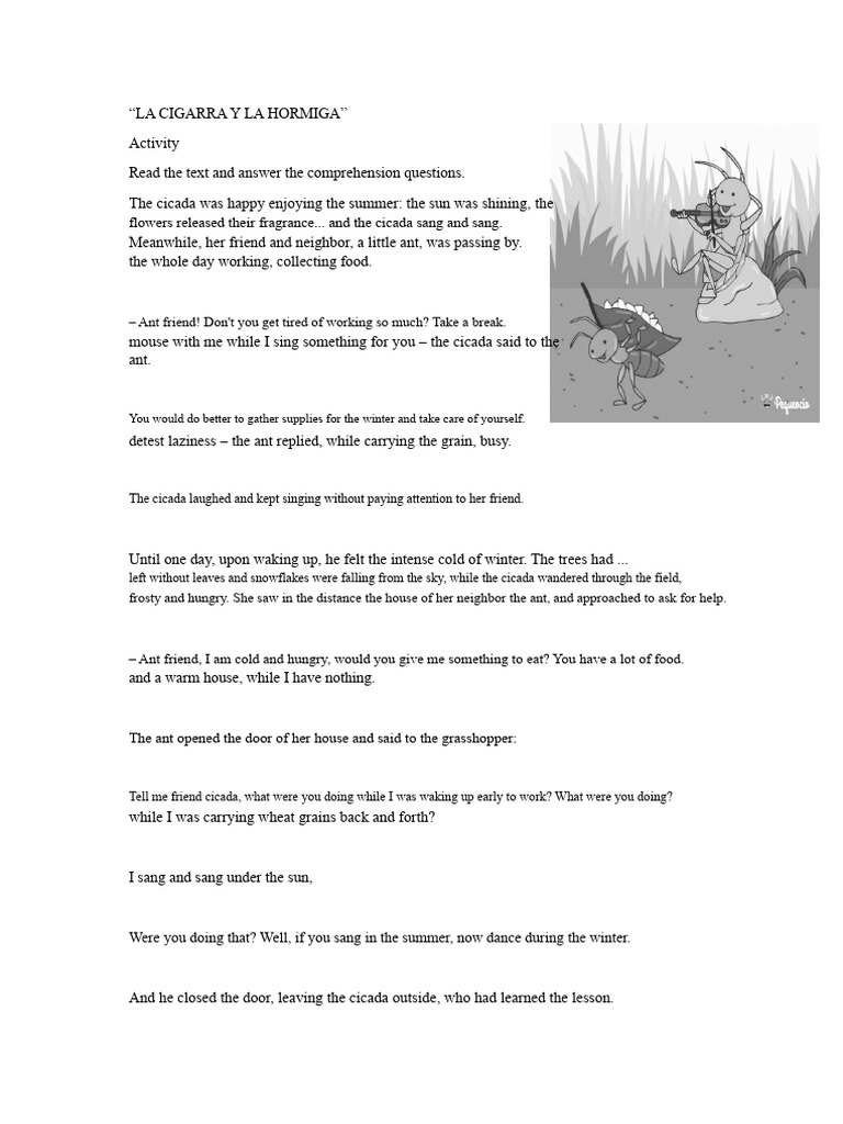 The Ant and The Grasshopper | PDF