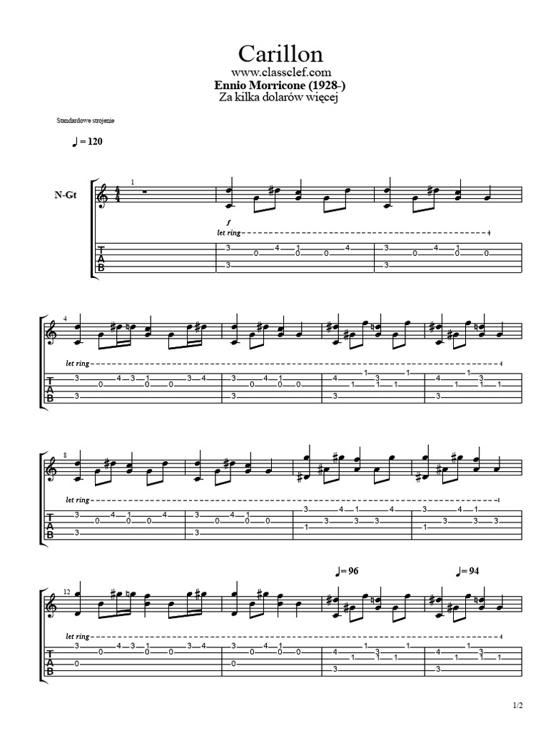 Carillon Autorstwa Ennio Morricone PDF | PDF