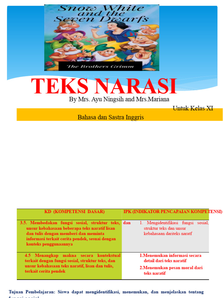 Presentasi PowerPoint Teks Naratif | PDF