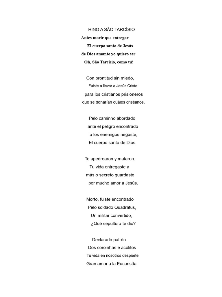 Novena a San Tarcisio: Fe y Eucaristía | PDF | eucaristía | Cristo (título)