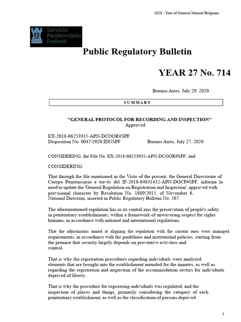 BPN - 714-Registration and Inspection | PDF | Prison | Justice