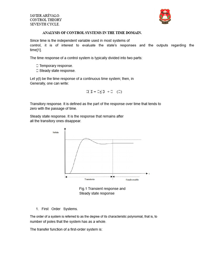 Analysis of Control Systems in The Time Domain | PDF | Damping | Laplace Transform