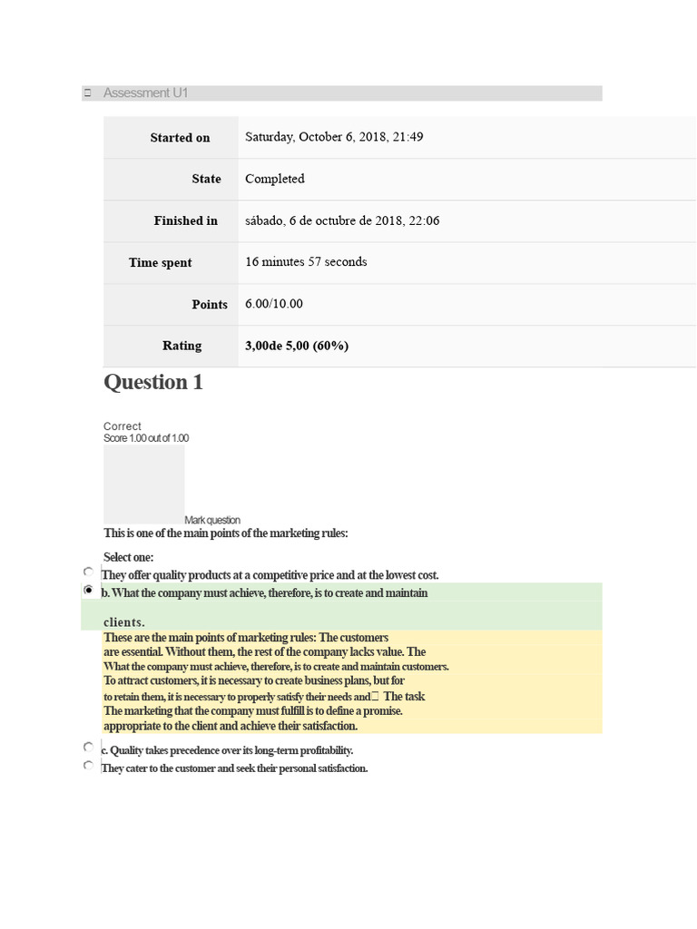 Evaluation Advanced Marketing Unit 1 Asturias | PDF | Marketing | Retail