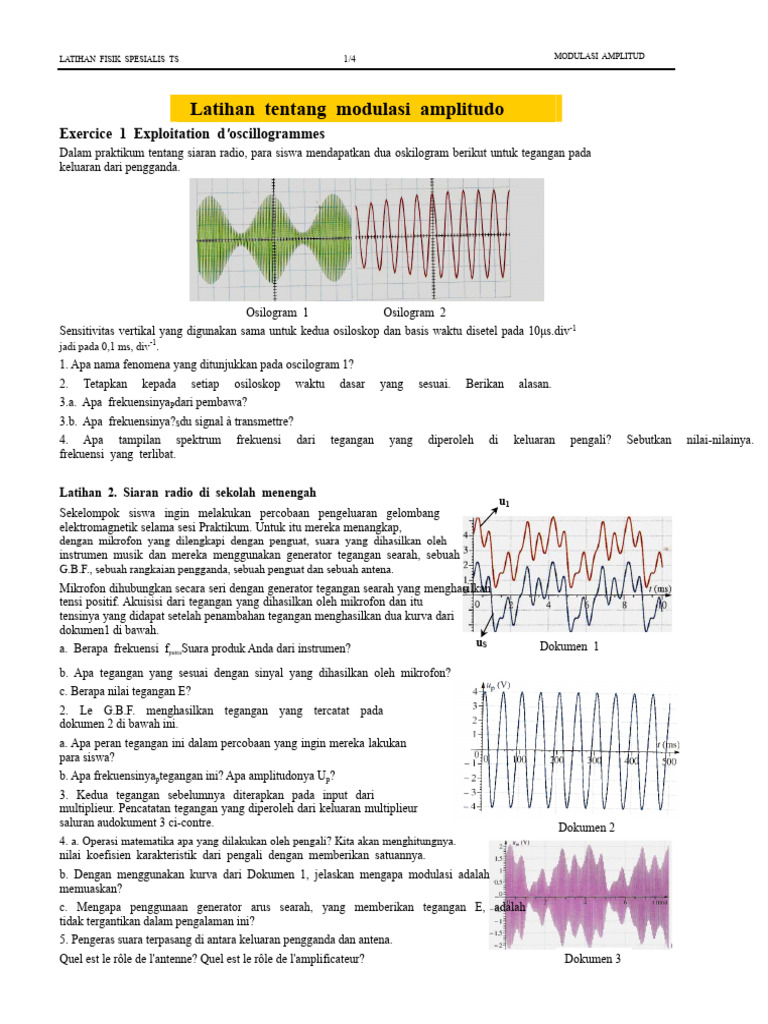 Latihan Tentang Modulasi Amplitudo | PDF