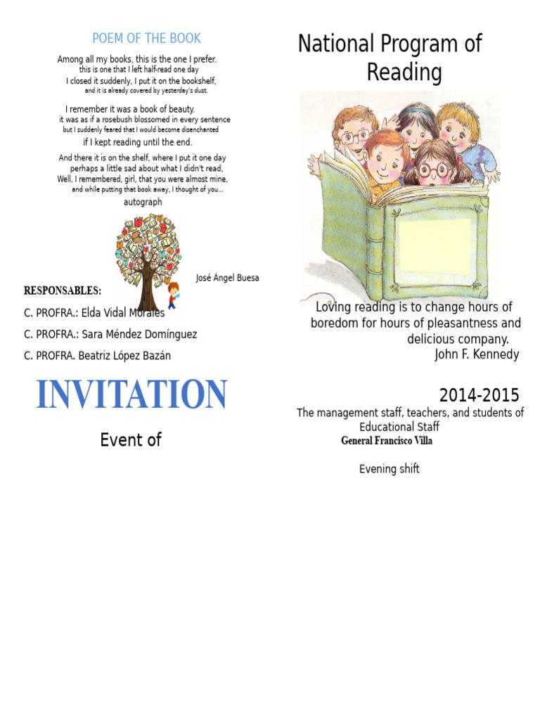Invitation For Reading Day | PDF