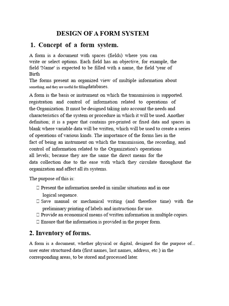 DESIGN OF A FORM SYSTEM | PDF | Information | Bit