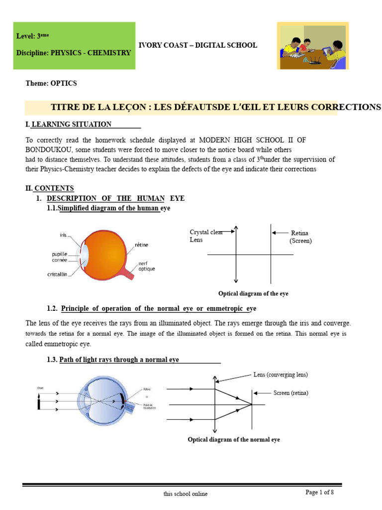 PC 3rd - L9 - The Defects of The Eye and Their Corrections Final | PDF ...