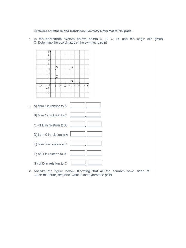 Exercises On Rotation and Translation Symmetry | PDF | Cartesian ...