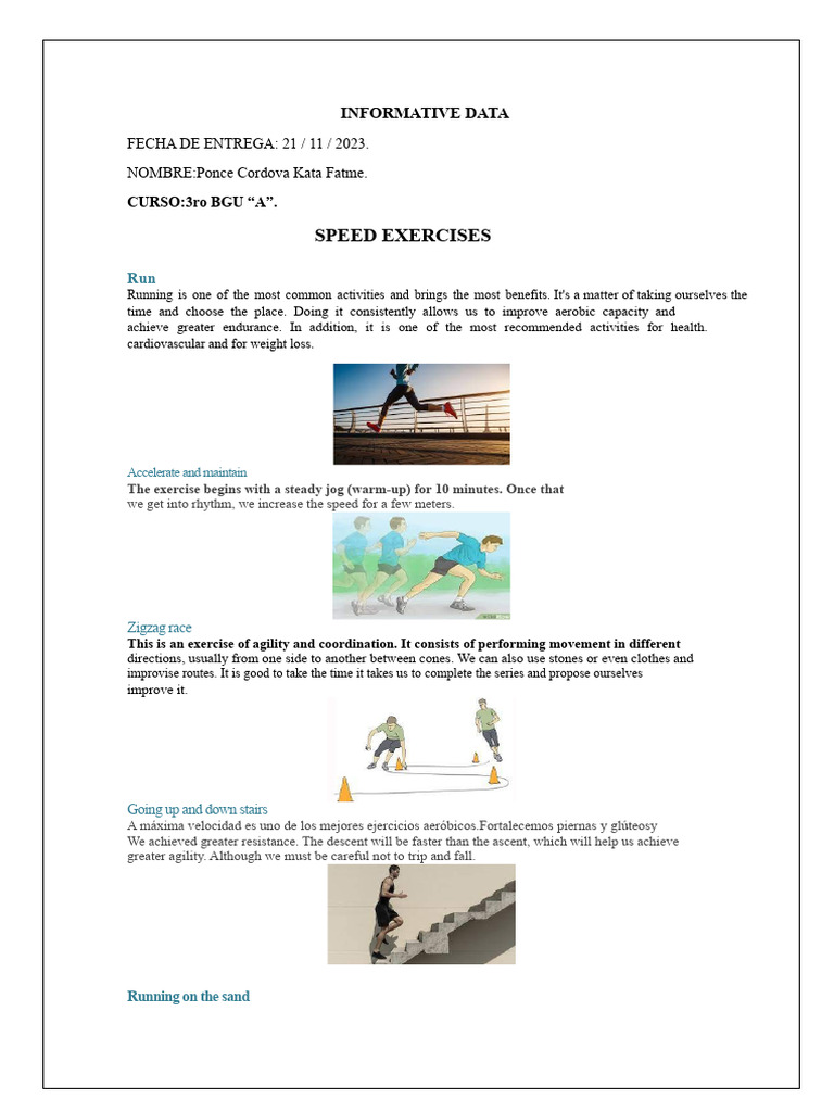 Speed and Agility Training Exercises | PDF | Anatomical Terms Of Motion ...
