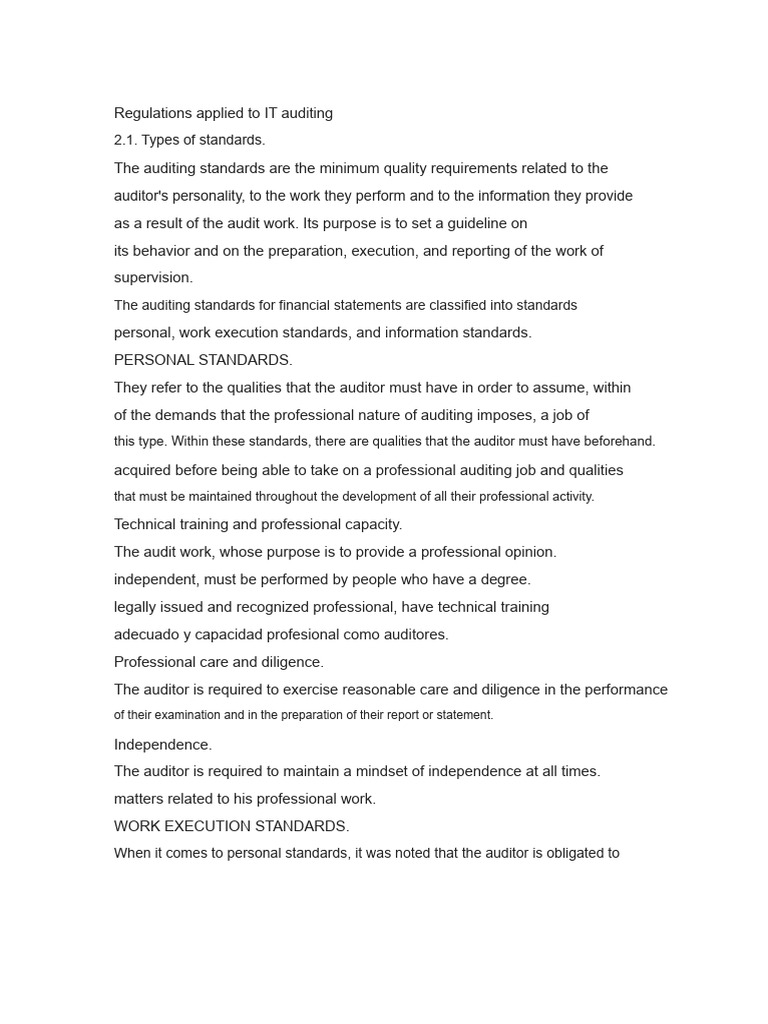 Regulations Applied To IT Auditing | PDF | Audit | Internal Control