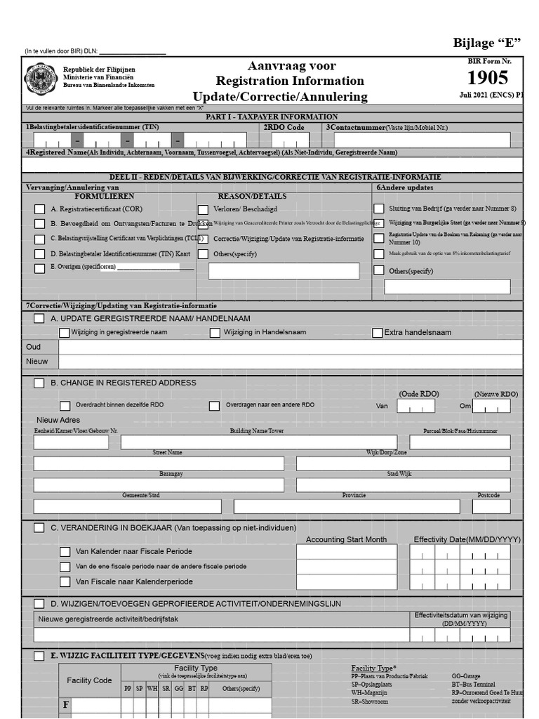 Bir Form 1905 Nieuwe Versie | PDF