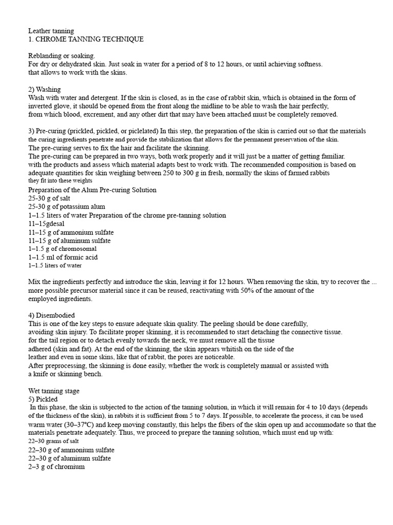 Leather tanning. | PDF | Leather