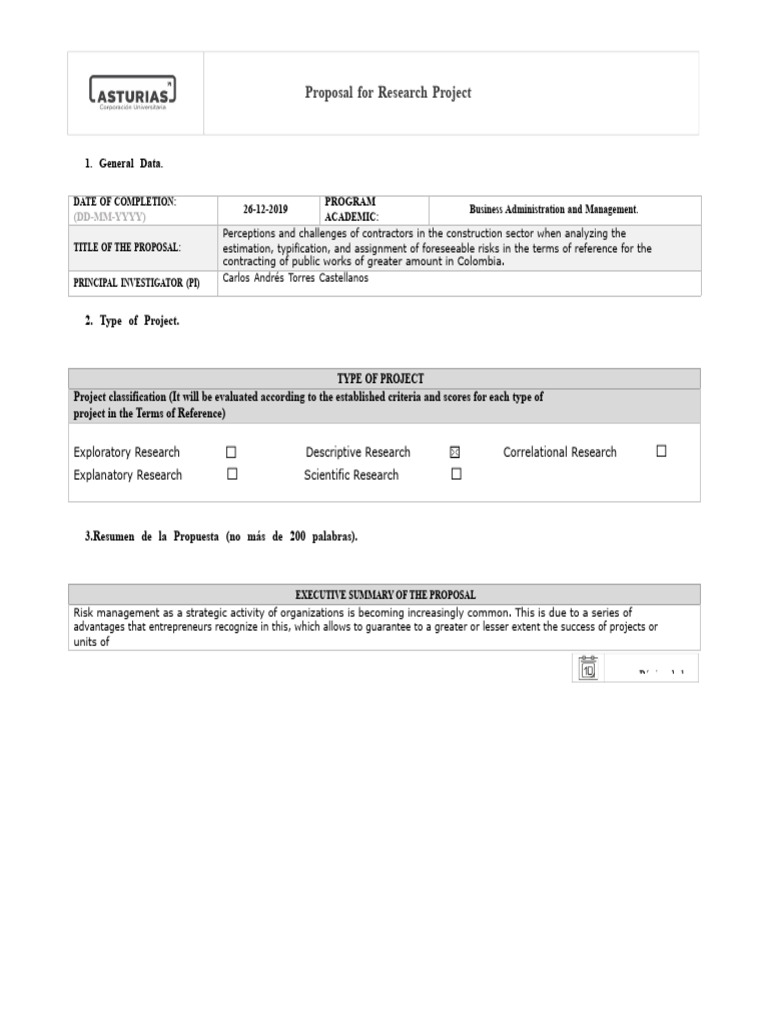 Draft Example | PDF | Risk | Methodology