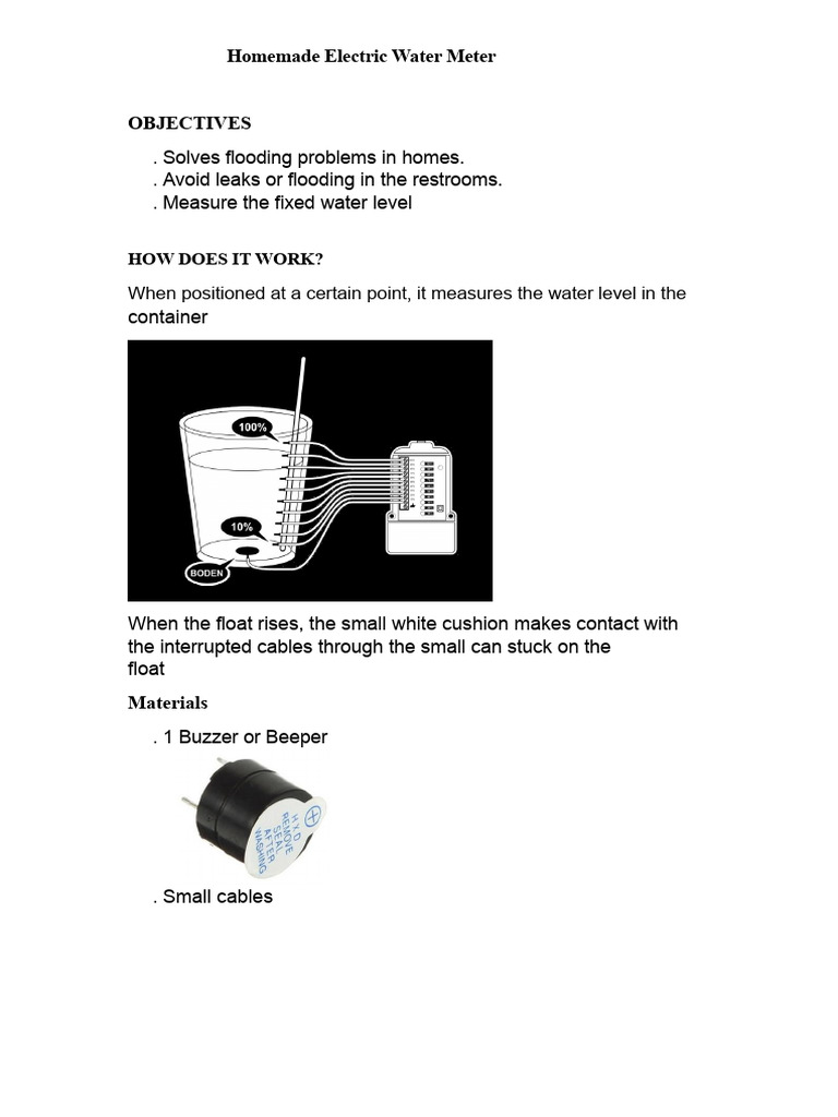 Homemade Electric Water Meter | PDF