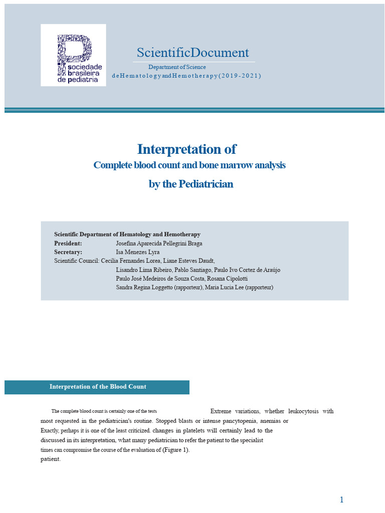 23279d-DC Interpret The Hemogram and The Myelogram by The Pediatrician ...