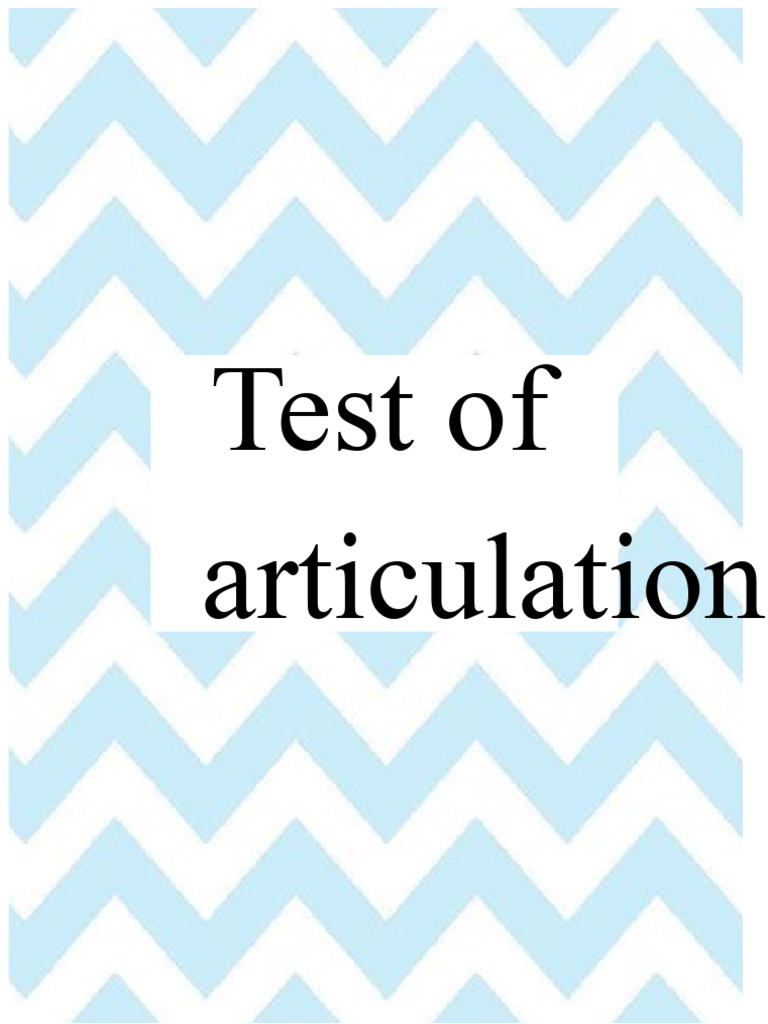 Articulation Test | PDF | Human Voice | Phonology