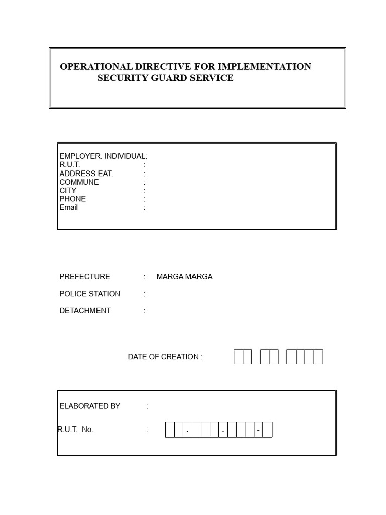 Security Guard Service Operational Directive | PDF | Security Guard