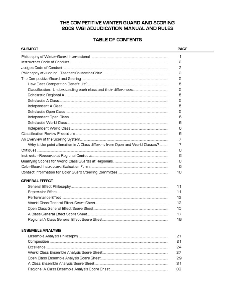 2009 WGI CG Manual Rulebook | PDF | Technology & Engineering