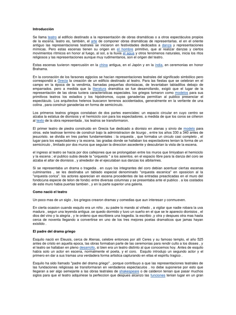Orígenes del teatro en Grecia | PDF | Sófocles | Teatro