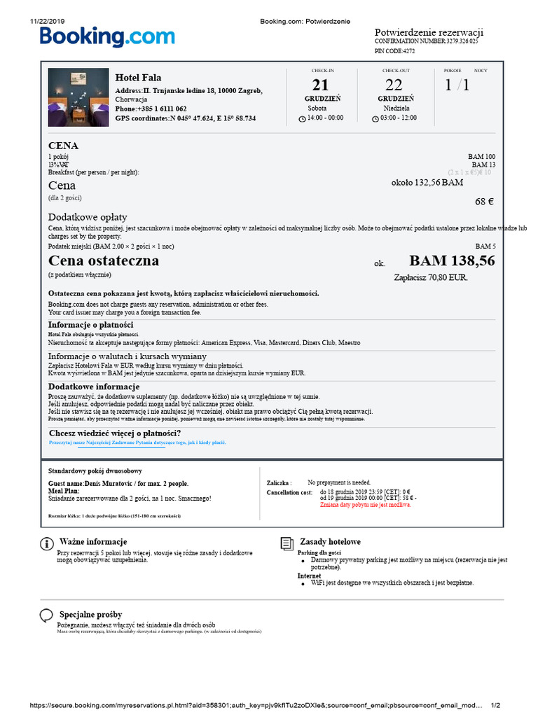 Hotel Fala W Zagrzebie | PDF