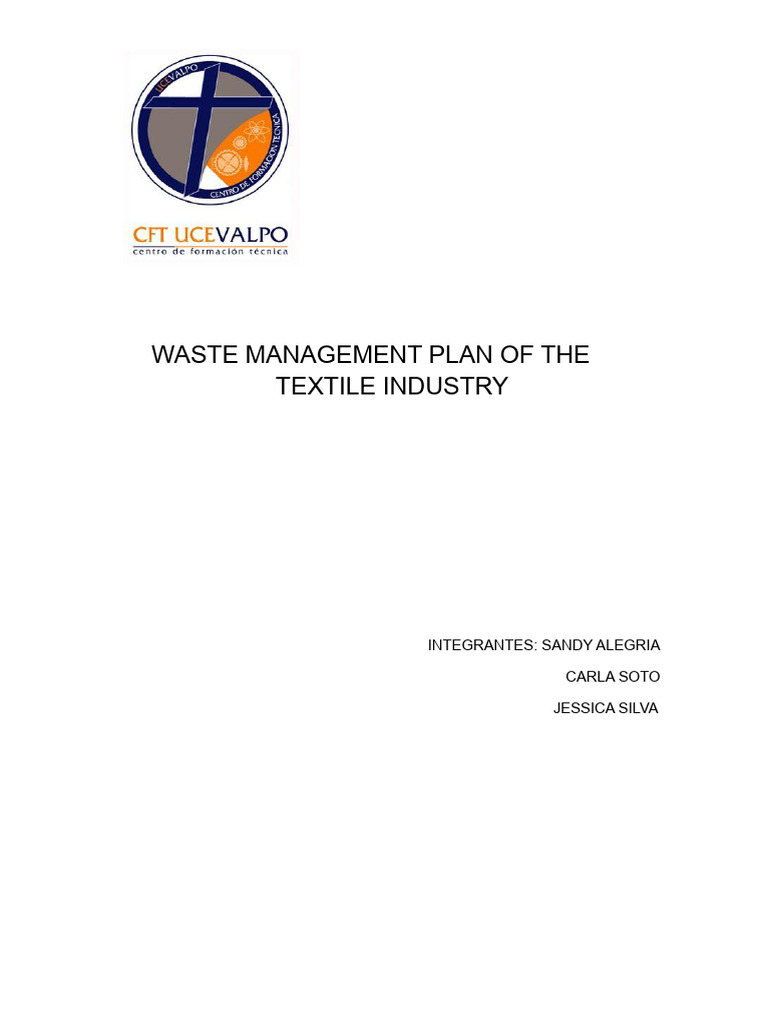 Waste Management Plan For The Textile Industry | PDF | Waste | Waste ...