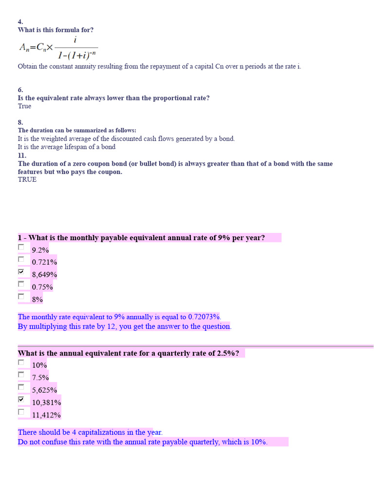 FINANCE Multiple Choice Questions | PDF | Depreciation | Working Capital