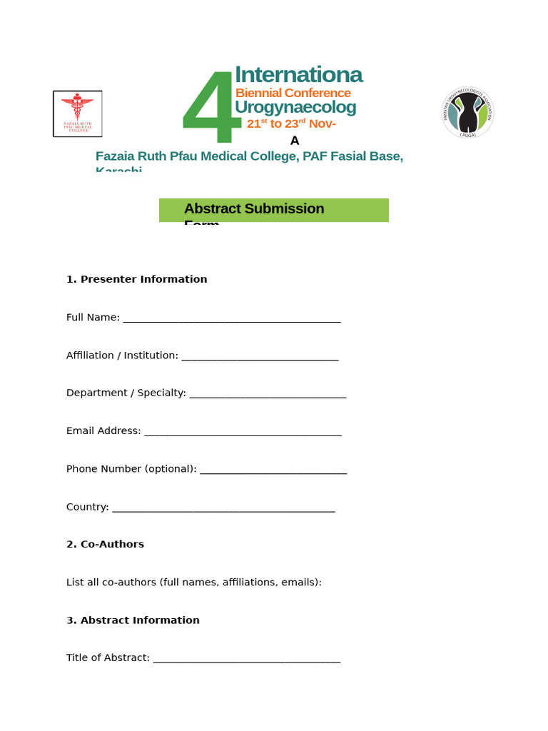 Abstract Form Template | PDF
