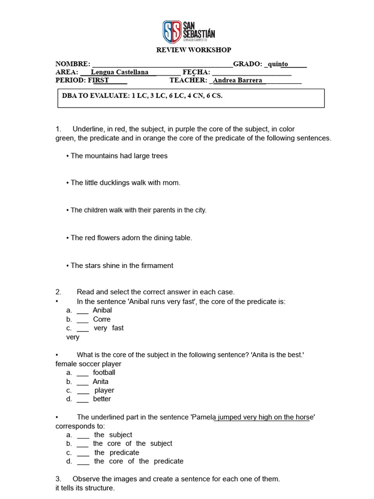 Fifth Grade Language Arts Review Worksheet | PDF | Detective Fiction