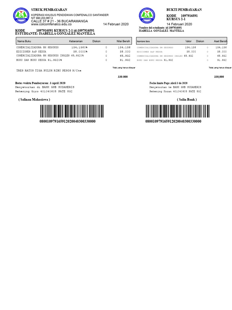 Struk Pembayaran Buku | PDF