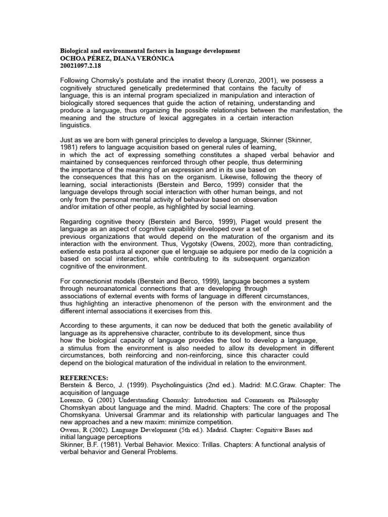 Factors Influencing Language Development | PDF | Language Development ...