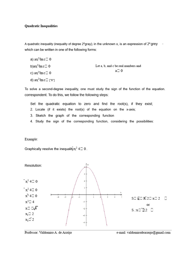 Quadratic Inequalities | PDF | Function (Mathematics) | Quadratic Equation