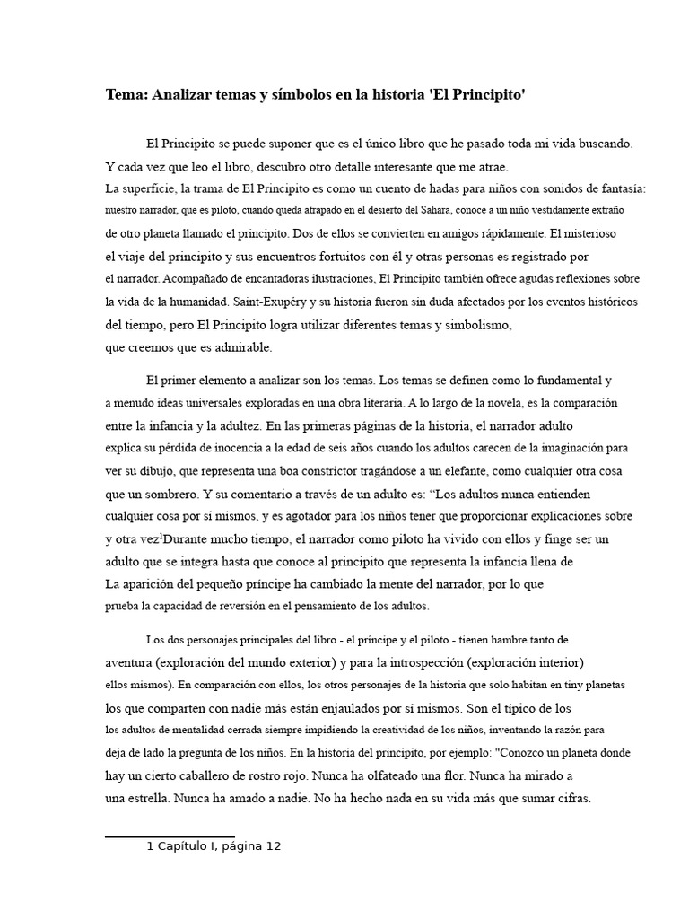 El Principito - Tema y Símbolo | PDF | El Principito