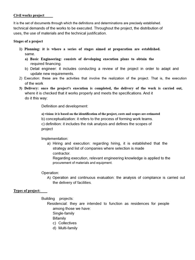 Civil Works Project | PDF