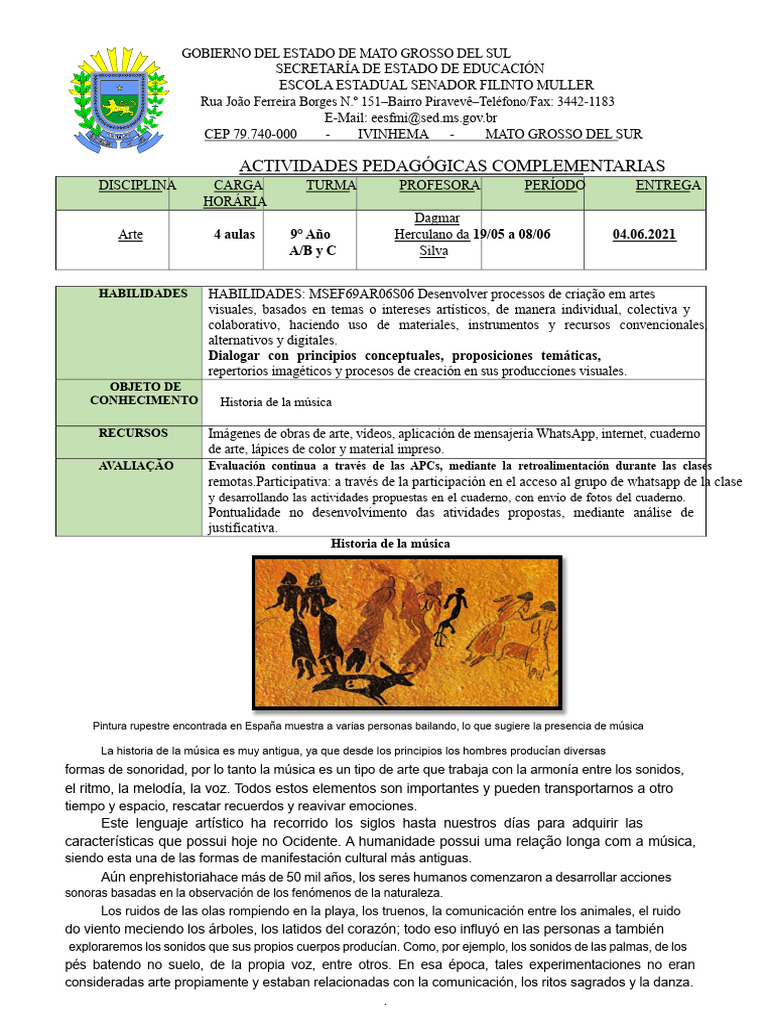 Actividades de Arte y Música en Educación | PDF | Sonido | Paisaje