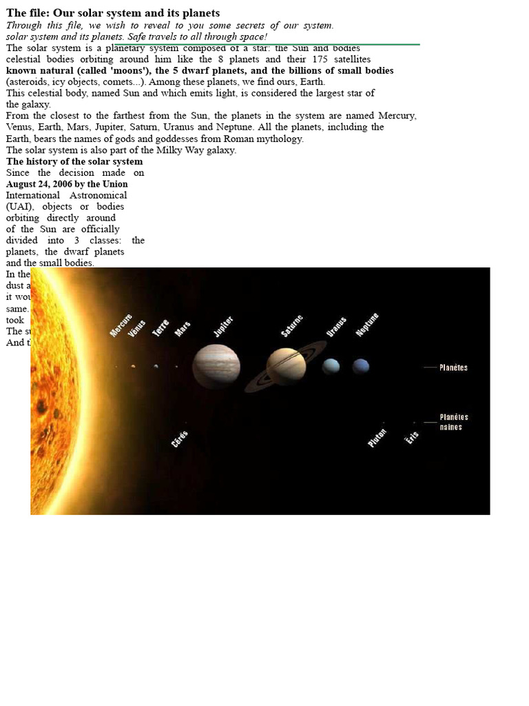 Explore Our Solar System and Planets | PDF | Planets | Solar System