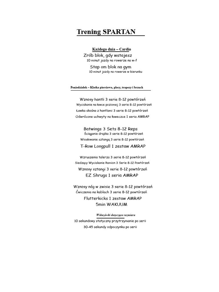 Trening SPARTAN | PDF