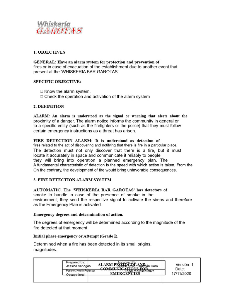 3. ALARM PROTOCOL. | PDF | Emergency Evacuation | Emergency