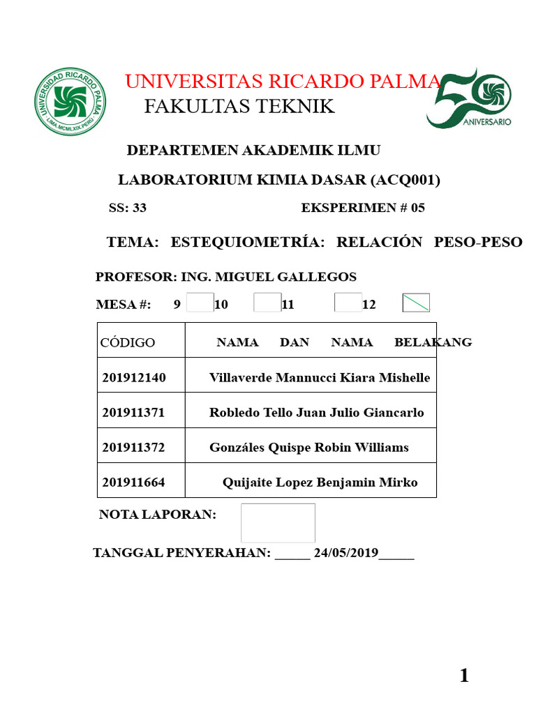 Lav. Quim N°5 | PDF