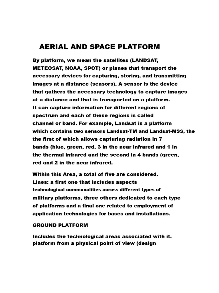 Aerial and Ground Remote Sensing Platforms | PDF | Remote Sensing ...