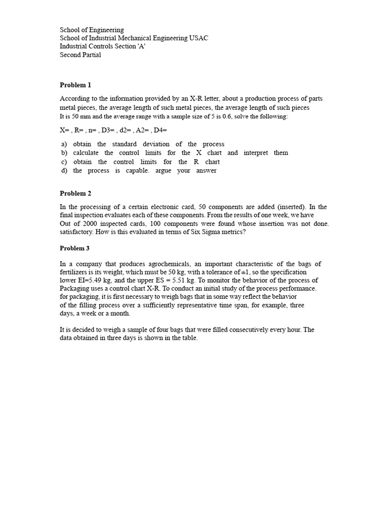 Second partial Industrial Controls | PDF | Standard Deviation ...