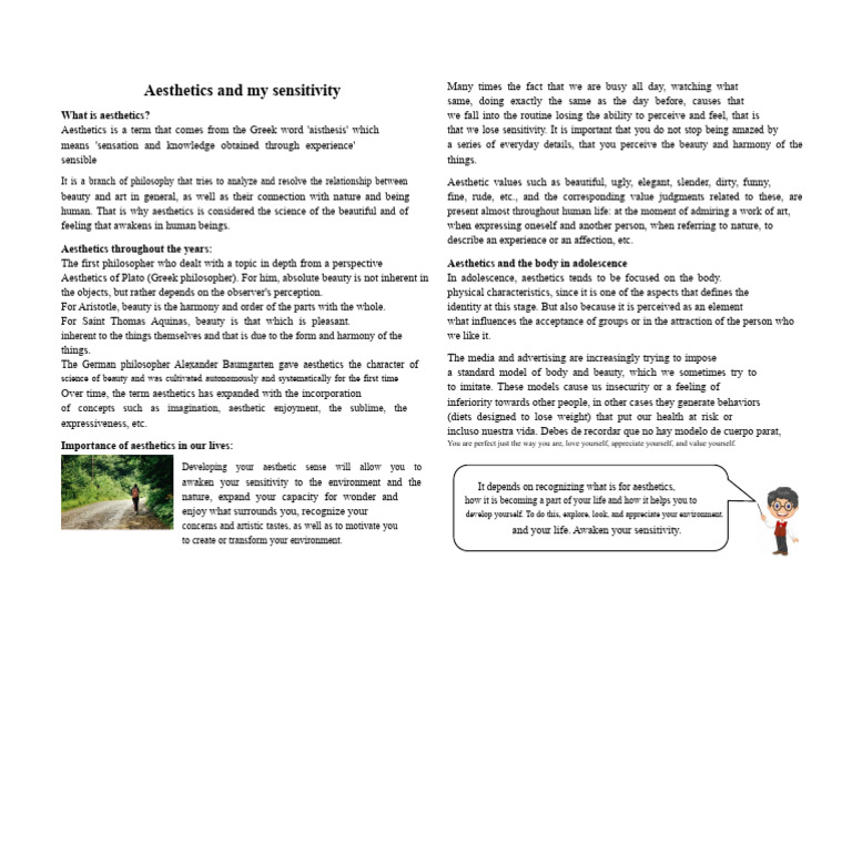 Aesthetics and My Sensitivity | PDF | Aesthetics | Beauty