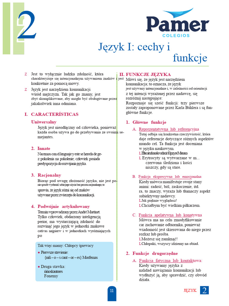 LE - 3 Rok - S2 - Język I Cechy I Funkcje | PDF