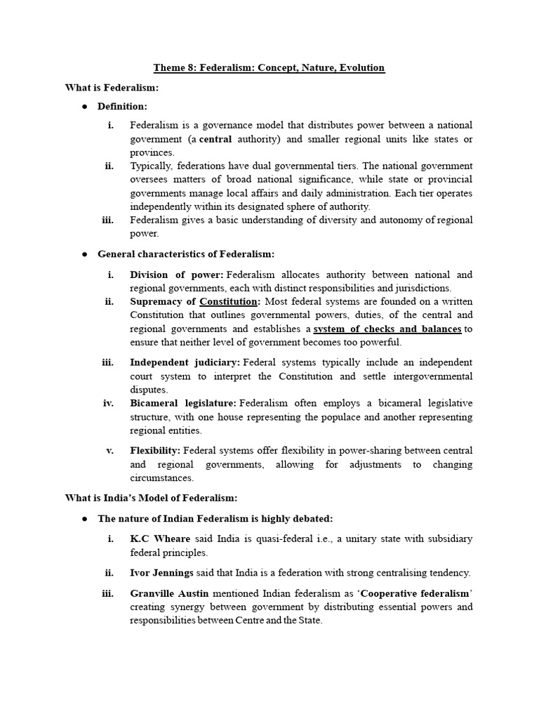 Understanding Indian Federalism: Key Concepts | PDF | Federalism | Taxes