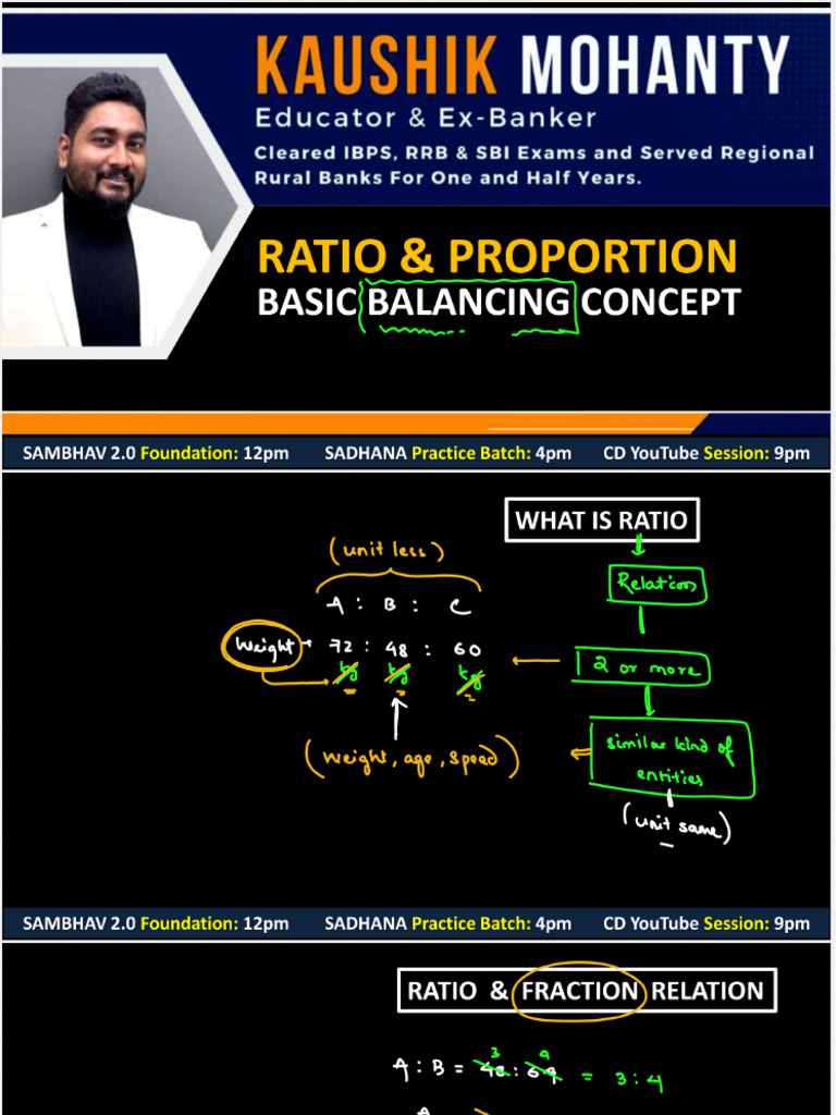 336 Ratio & Proportion Basic Balancing Concept | PDF