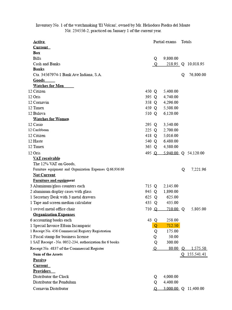 Inventory Practical Case 5 | PDF | Balance Sheet | Expense